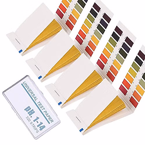 pH Test Strips, 4 Packs of 320 pH. 1-14 Test Paper, Litmus Paper pH Test Strips, pH Balance Test Strips for Women for Water Saliva Urine Soil Testing