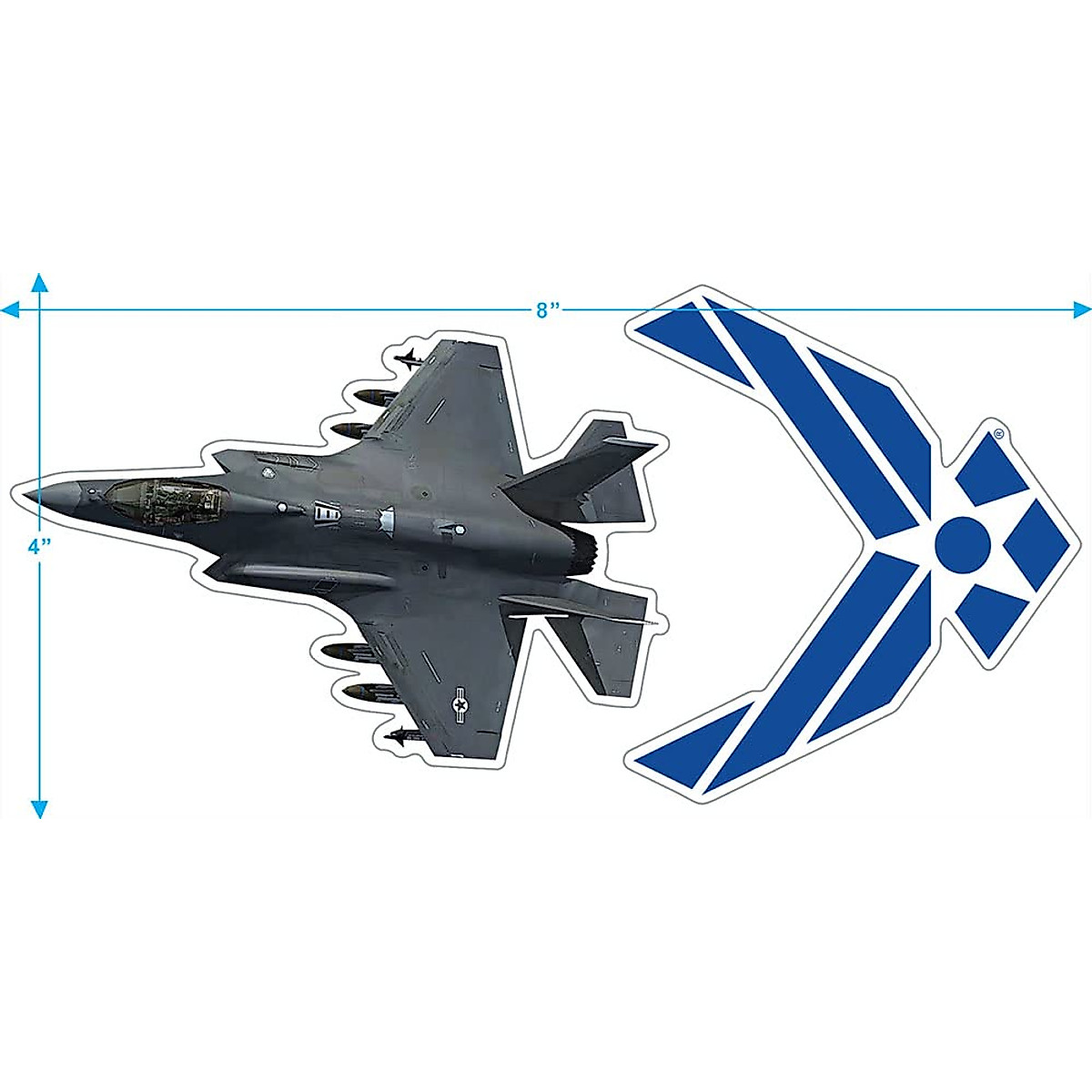 Popfunk U.S. Air Force Vintage Eagle T Shirt & Stickers (Large, Charcoal)