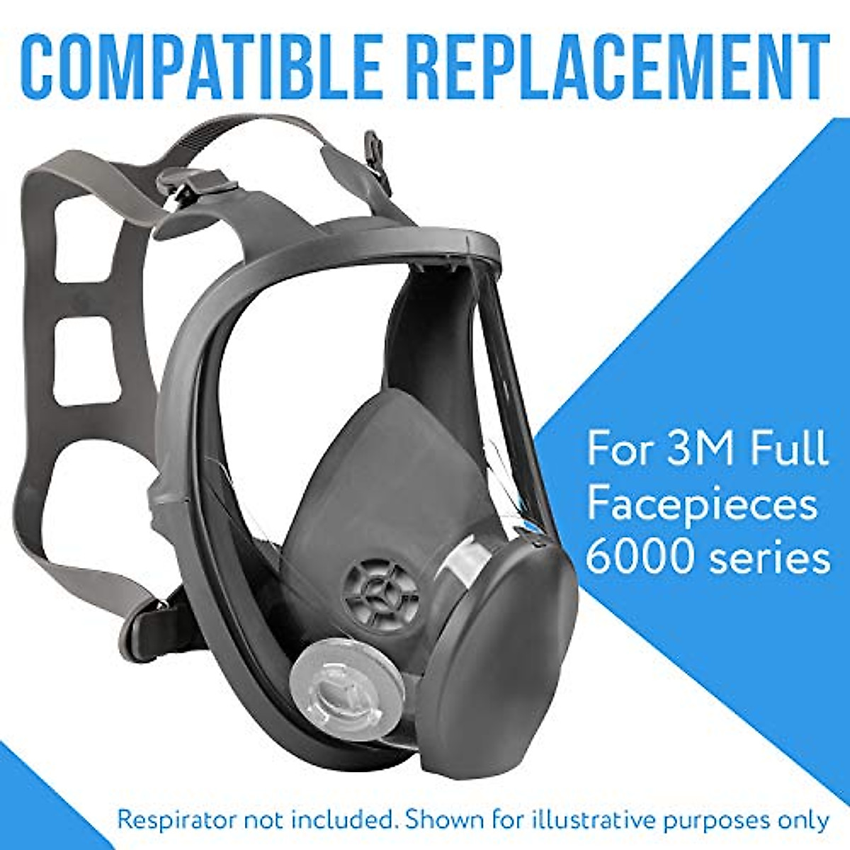 IMPRESA - Replacement Head Harness Straps for Respirator Mask - 2 Pack - Compatible with 3M Full Facepieces 6000 Series - 51131370055 - Size 6897/37005(AAD)