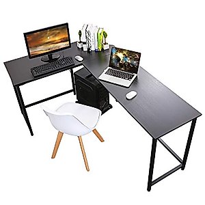 Homemark Computer Desk L Shaped Coner Desks 66.1" with Modern Simple Design and Extra Large Desk Space for Home Office and Student Writing Gaming Desktop Table (Black)