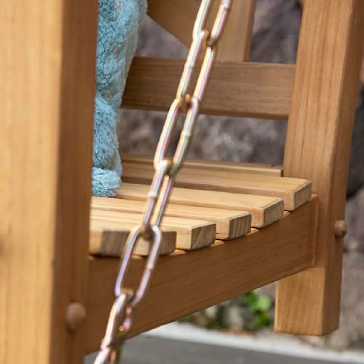 Cambridge Casual Maine Teak Wood Porch Swing, Natural Teak