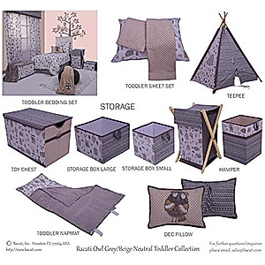 Bacati Unisex Cotton, Nursery Storage Caddy, Grey/Beige