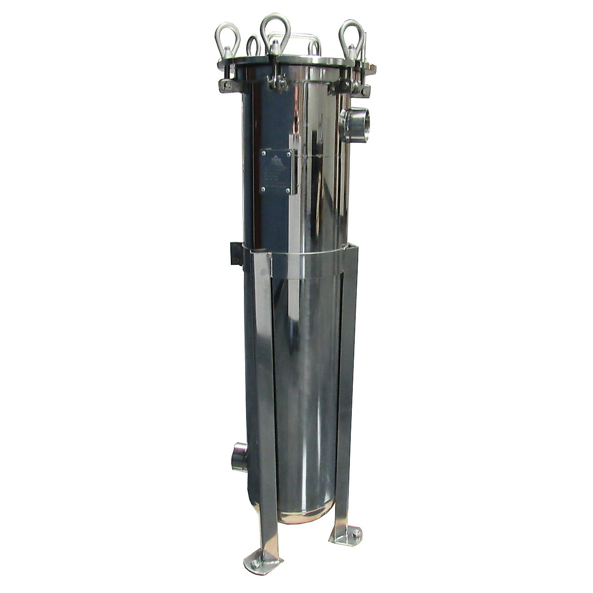 PRM #2 304 Stainless Steel Bag Filter Housing, 2 Inch NPT Inlet, Dual Side or Bottom 2 Inch NPT Outlet, 150 PSI, Viton O-Rings, 100 GPM Max Flow, Industrial Filtration System