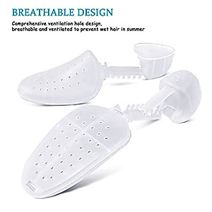 Price Xes Upgraded Plastic Shoe Stretcher, 1 Pair Practical Adjustable Length Shoe Tree, Shoe Display Insert for Women & Men (Storage Bin Design & 7 Way Adjustable), White