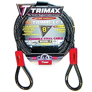 Trimax Trimaflex Dual Loop Multi-Use Cable 8' L X 15Mm TDL815, Card Packaging,Steel