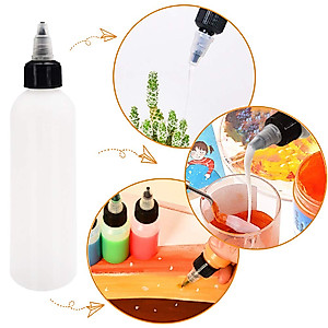 20 Pcs Plastic Squeeze Bottles,4oz/120ml Dispensing Bottles,Boston Round LDPE Bottles with Twist Top Cap,Condiment Squeeze Bottles for Crafts,Kitchen,Household