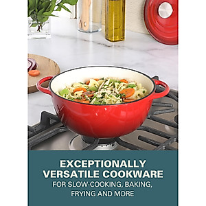 Gibson Home Addlestone 2.65 Quart Enamel Cast Iron Dutch Oven - Red