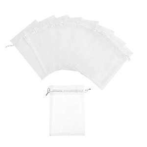 Volanic 100PCS 4X6 Inch Sheer Organza Bags with Drawstring for Candy Jewelry Party Wedding Favor Gift
