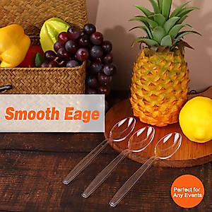 Liacere 360 Pieces Clear Plastic Spoons - Heavyweight Disposable Spoons-6.7inch Heavy Duty clear Cutlery - Plastic Utensils - Perfect for Parties and Restaurants