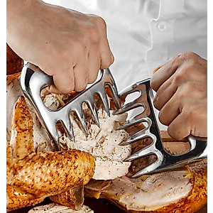 2pcs Turkey Meat Claws for Shredding & Meat Shredder BBQ Tool, Stainless Steel Meat Forks Handler Shredder Claws, for Pulling, Handing, Lifting, Serving Pork, Chicken Brisket, Barbecue, Smoker, Grill