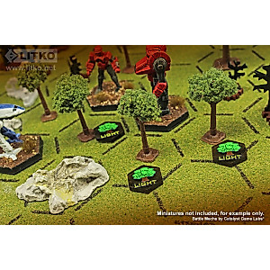 LITKO Premium Printed Mecha Battlefield Terrain Tokens | Compatible with BattleTech | Set of 10 (Light Woods)