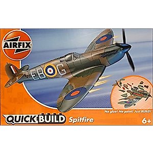 Airfix Quickbuild Supermarine Spitfire Airplane Brick Building Plastic Model Kit J6000 Brown