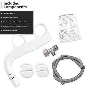 Yohip Ultra-Slim Bidet Attachment For Toilet, Non-electric Dual Nozzle (Feminine And Posterior Wash) Bidet Attachment, Adjustable Fresh Water Pressure White Bidet Toilet Seat Attachment