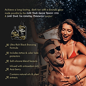 Millennium Tanning Solid Black 200X Tanning Lotion & Tan Extender Lotion, 13.50 & 18.25 Fluid Ounces