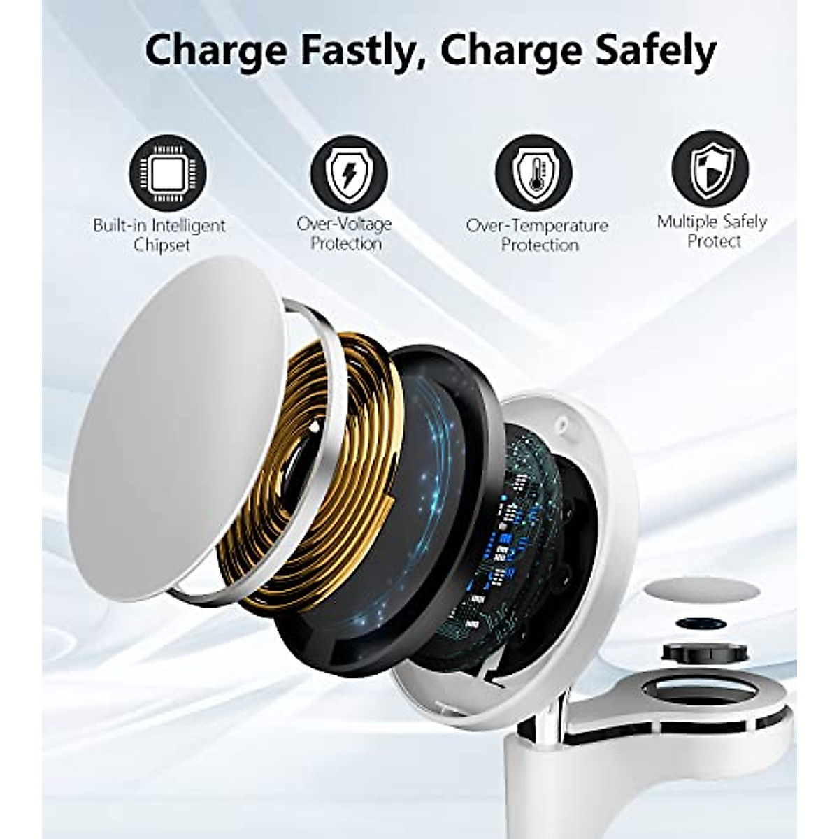 Wireless Charging Station for Multiple Devices Apple, 3 in 1 Wireless Charger Stand Mage-Safe Charger Charging Dock for iPhone 14 13 12 Series iWatch AirPods