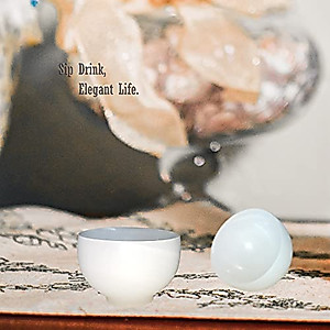 LLY Small Tea and Liquor Cups, Natural Jade Cup Kung Fu Teacups, One Ounce Capacity, A High-Grade Gift for Business and Ceremony (Suet Jade)