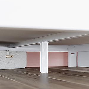 ZINUS Arnav Metal Platform Bed Frame / Wood Slat Support / No Box Spring Needed / Easy Assembly, White, Full