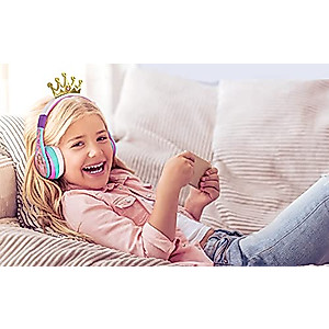 eKids Love Diana Kids Bluetooth Headphones, Wireless Headphones with Microphone Includes Aux Cord, Volume Reduced Kids Foldable Headphones for School, Home, or Travel