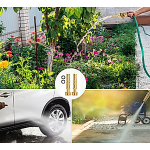 Garden Hose Nozzle, CM CUMIZON Solid Brass Heavy Duty Adjustable Twist Hose Nozzle, High Pressure Water Hose Sprayer Nozzle, 2 Pack