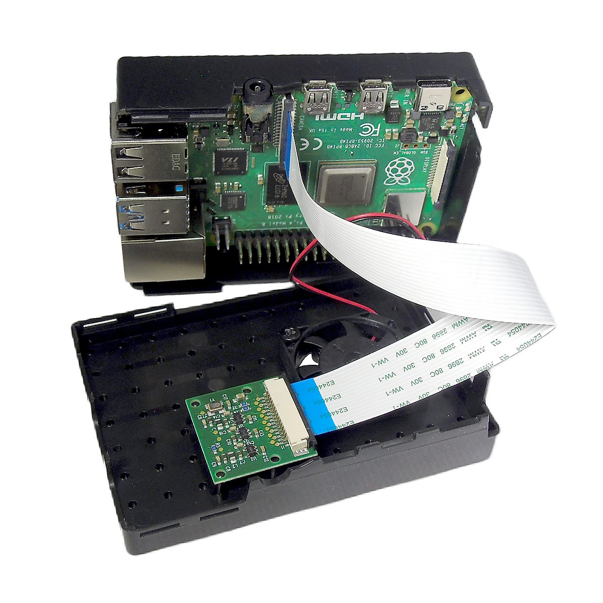 Raspberry Pi 4 Case - Pi-Blox Enclosure (Black)