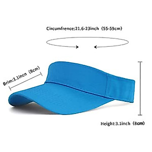 Mens Womens Sun Visors with UV Protection Adjustable Sports Sun Visor Hats for Sports Summer Hats Solid Black One Size