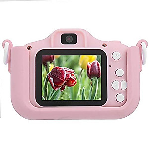 2inch Screen Kid's Camera, Photo taking Toy Children's Camera, 24 Million Pixel Cartoon Digital Camera DV for children's Birthday Holiday Gifts, Support 32GB TF Card/600mAh Battery(pink)