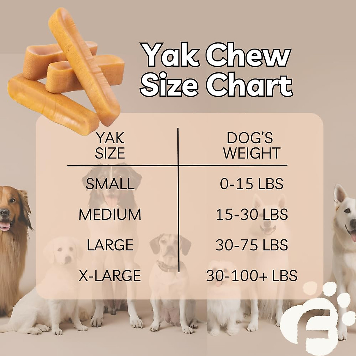 Furry Fam | Yak Cheese Himalayan Dog Chews - Dog Treats for Small Breed - Yak Chews Long Lasting - Dental Chews for Dog - Healthy Dog Treats (Medium - 3 Sticks)