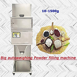 INTBUYING Weight Filling Machine Powder Filling Machine Filler Power/Granule Filling Package Machine 6-25 bags/min for Seeds Peanuts Cashews Soya Powder 110V (10-1500g)