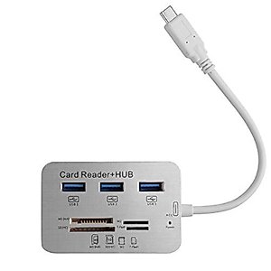 USB C Hub 7 in 1 Type C Adapter SD Memory Card Reader 3 USB Port Hub