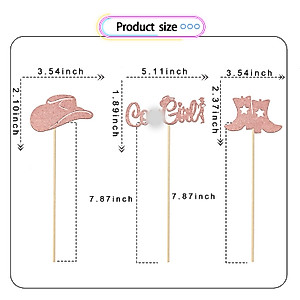 12 Pieces Western Cowgirl Centerpiece sticks, Western Cowgirl Party Table Topper, West Cowgirl Themed Party Decorations, Western Bachelorette Party Suplies Rose Gold