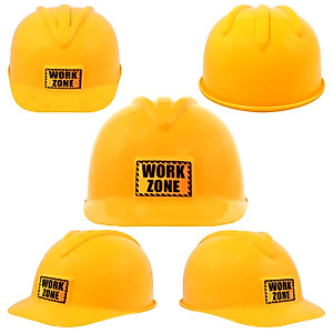 AnapoliZ Kids Dress Up Costume Hat | Yellow Plastic Construction Worker Helmet for Parties | Safety Engineer Cap