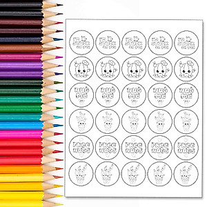 Color Your Own Cute Cactus Themed Birthday Party Favor Sticker Labels for Kids, 90 1.5" Party Circle Stickers by AmandaCreation, Great for Arts & Crafts, Envelope Seals, Goodie Bags & Treats