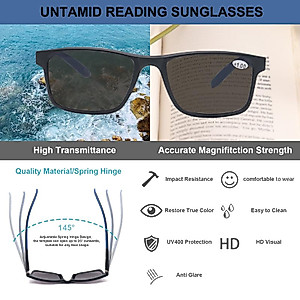 3 Pack Reading Glasses,Sport Square Frame Outdoor Reading Sunglasses for Women Men Sun Readers +4.00 - Not Bifocals