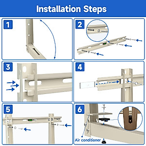 TAKTOPEAK Mini Split Brackets, Crossbar Wall Mount for Mini Split from 7000 BTU to 24000 BTU
