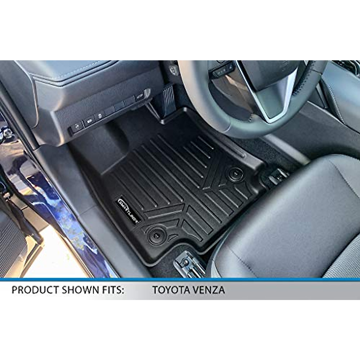 SMARTLINER Custom Fit All Weather Black 2 Row Floor Mat Liners and Cargo Liner Set Compatible with 2021-2023 Toyota Venza