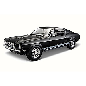 Maisto 1967 Ford Mustang GTA FastBack, Black 31166-1/18 Scale Diecast Model Toy Car