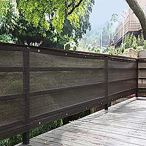WUZMING Balcony Privacy Screen, Outdoor Yard Wall Fence Privacy Protection Net Weatherproof UV Protection, with Rope and Cable Ties (Color : Brown, Size : 70x460cm)