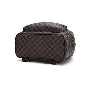 FR Fashion Co. 21" Women's Checkered Leather Backpack White