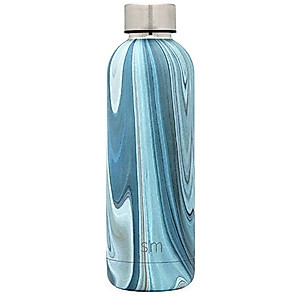 Simple Modern 17oz Bolt Sports Water Bottle - Stainless Steel - Double Wall Vacuum Insulated - Leak Proof Bottle Pattern: Ocean Quartz (Wave Water Bottle)