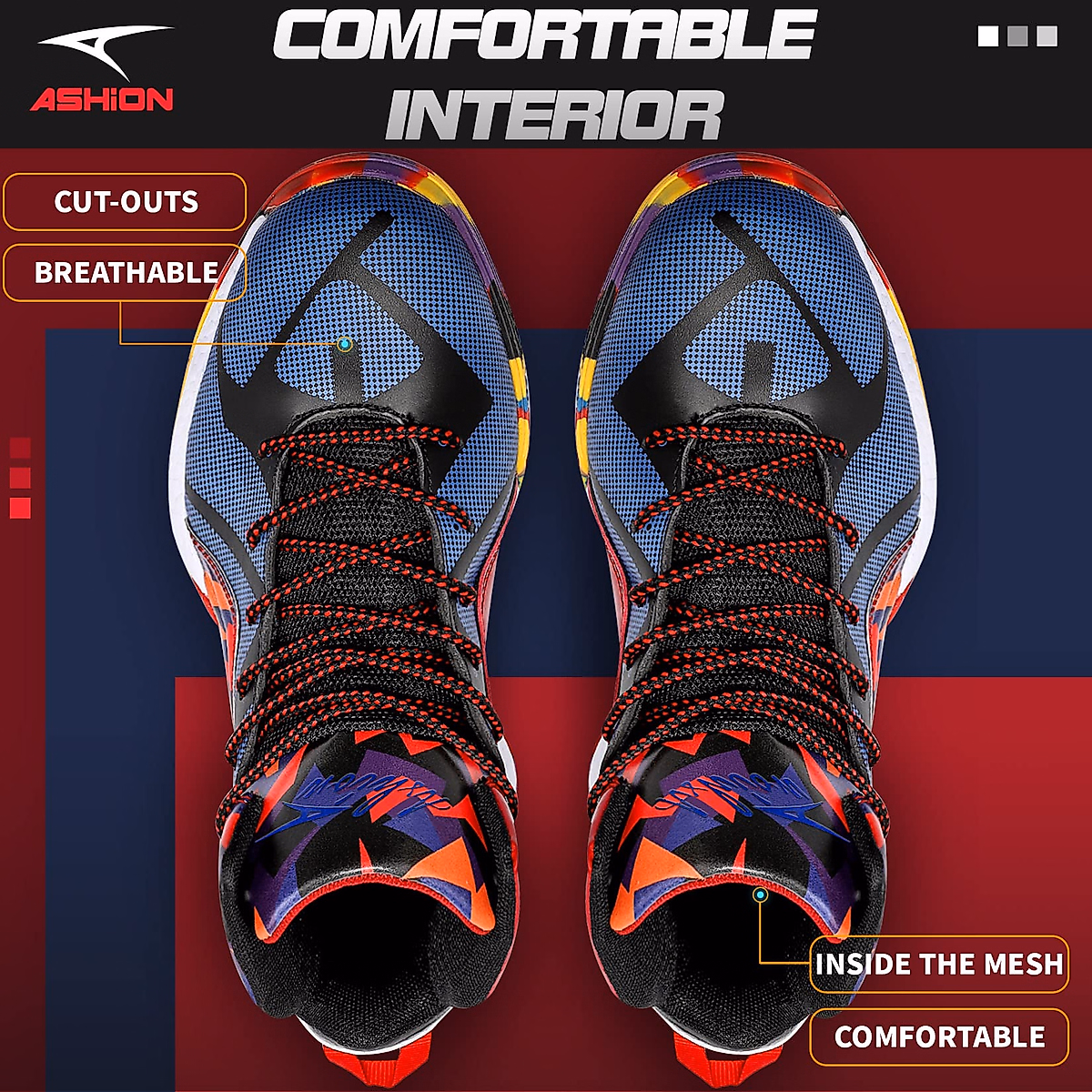 WETIKE Boys Basketball Shoes Non Slip Basketball Shoes for Boys Lightweight Girls Basketball Shoes Breathable Kids Basketball Shoes Durable Boys Shoes Camouflage Blue