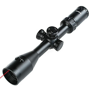 DB TAC INC 3-9X42 mm Scope MIL DOT Reticle with Internal RED Laser Come with Free Picatinny/Weaver Mount Scope Rings