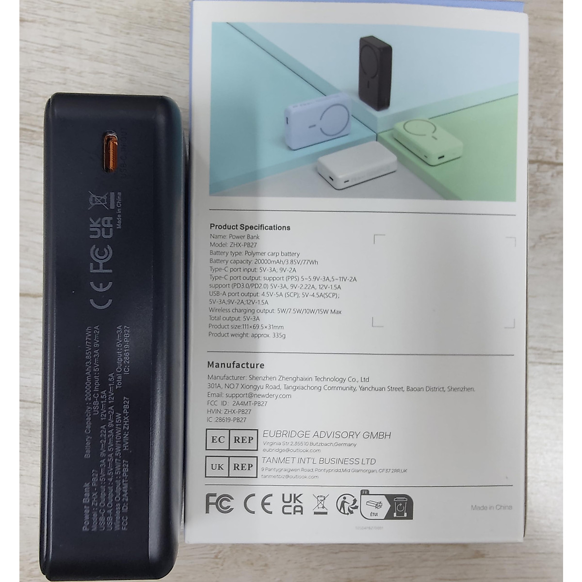 NEWDERY 20000mAh Magnetic Battery Pack, Power Bank PD 20W Fast Charging, Wireless Portable Charger with USB C Cable for iPhone 15/14/13/12/Pro Max/Pro/Plus/Mini and AirPods 3/2/Pro