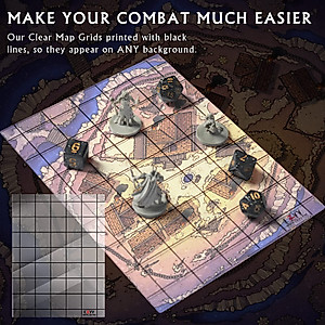 CZYY Acrylic Game Mat 1" Square Grid Overlay Set of 2, 6"x8" Battle Map Board Clear & Durable - Great for Dungeons and Dragons, Pathfinder and Other Tabletop RPG