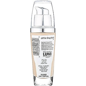 L'Oreal Paris True Match Lumi Healthy Luminous Makeup, N1-2 Soft Ivory Classic Ivory , 1 fl; oz.