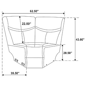 Coaster Home Furnishings Sycamore Upholstered Power Reclining Sectional Sofa Dark Brown