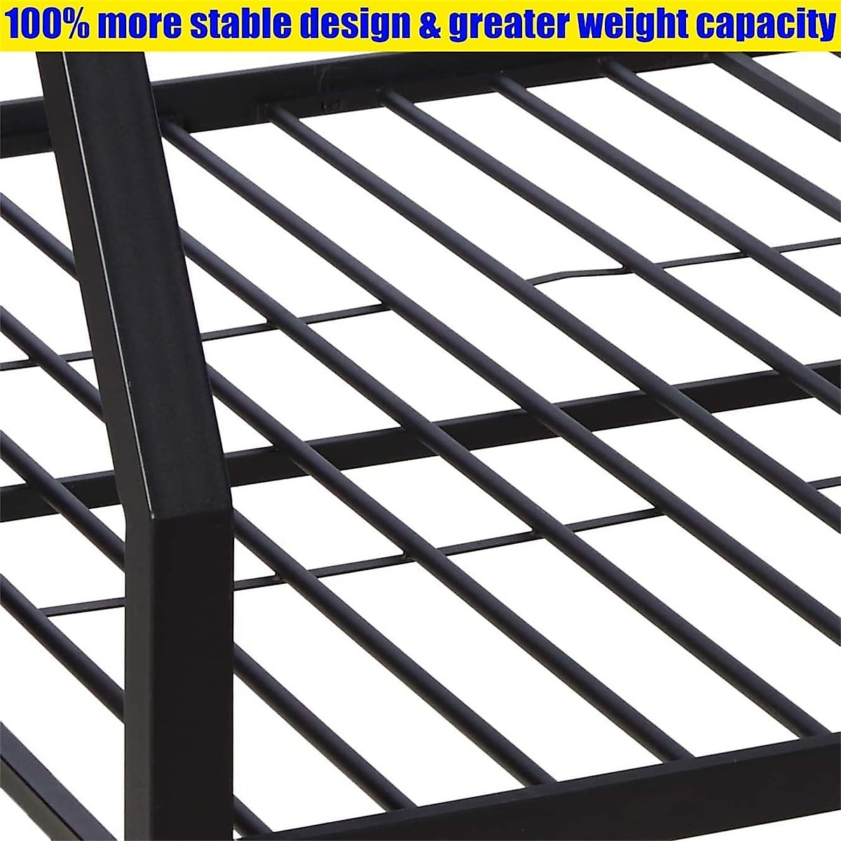 SIGONE Stronger and Safer Metal Bunk Bed Twin XL Over Queen Size Black Heavy Duty Thicken Safer More Stable Steel Bunk Queen Bed with Reinforced Legs and Ladder, Easier Assembly (Twin XL Over Queen)