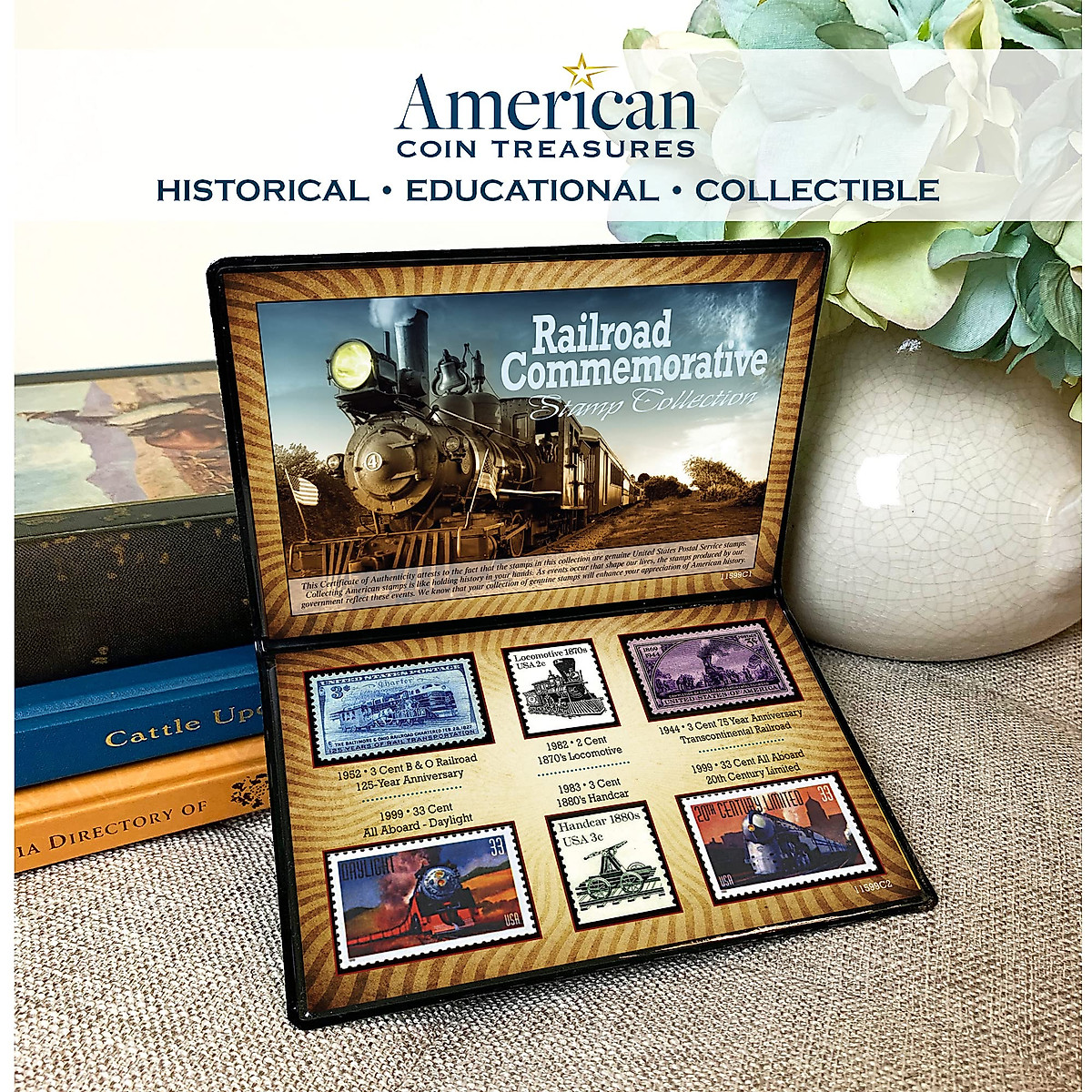 American Coin Treasures Railroad Commemorative Stamp Collection