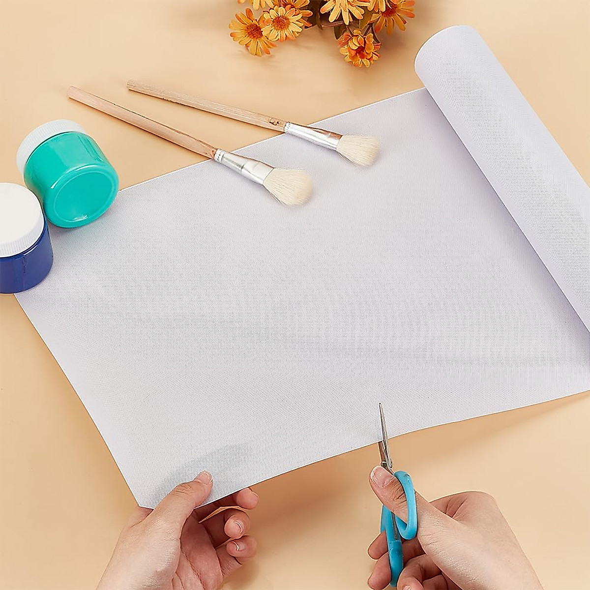 BENECREAT Custom Fursuit Eye Mesh, 39x11.8inch White PVC Plastic Net 0.2mm Thick Waterproof Printable Mesh for Furries Cosplay, Props, Fursuits, Craft Making, Hole: 0.5mm