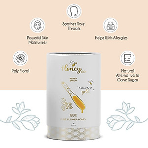 HoneyGo Luxury Hive Wild Flower Honey Spoons | Safe Sealed - From Turkish Beekeepers with Premium, Natural Flavors - Non-GMO Honey all ages,30 Spoons