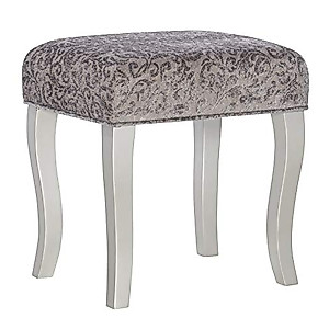 Linon Silver Harper Vanity Set, 32" W x 18" D x 46.75" H